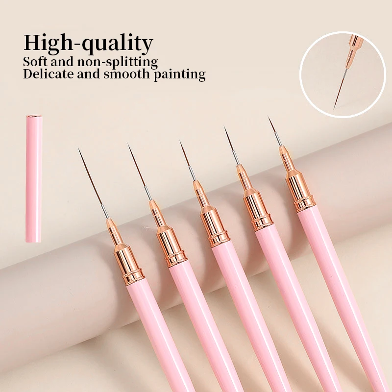 Nail-Art-Liner-Brushes-Elongated-Stripe-Lines-Drawing-Pen-UV-Gel-Polish ...
