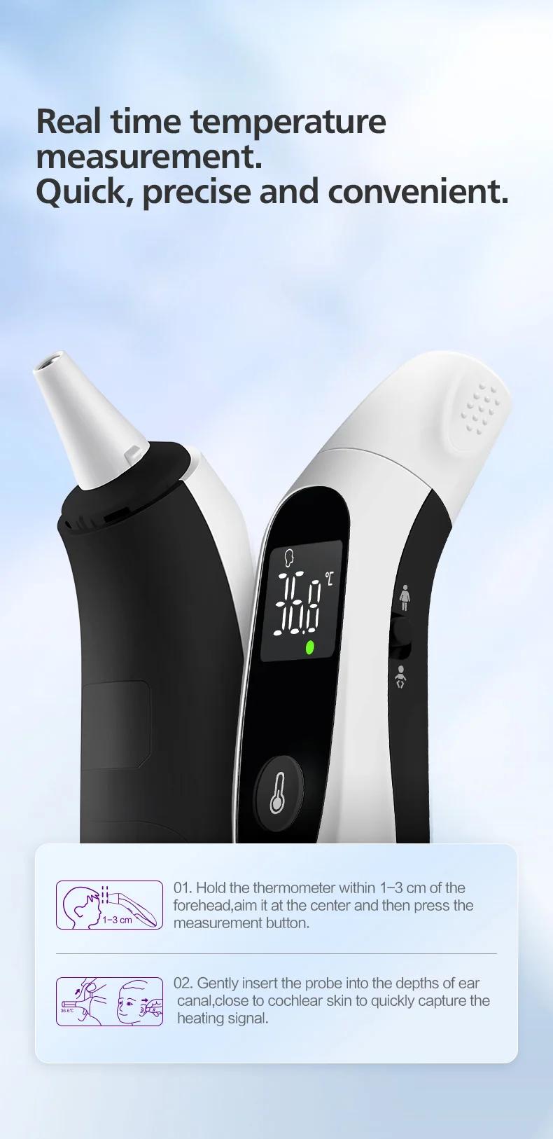 PHILIPS AVENT Digital infrared thermometer Non-contact ear thermometer ...