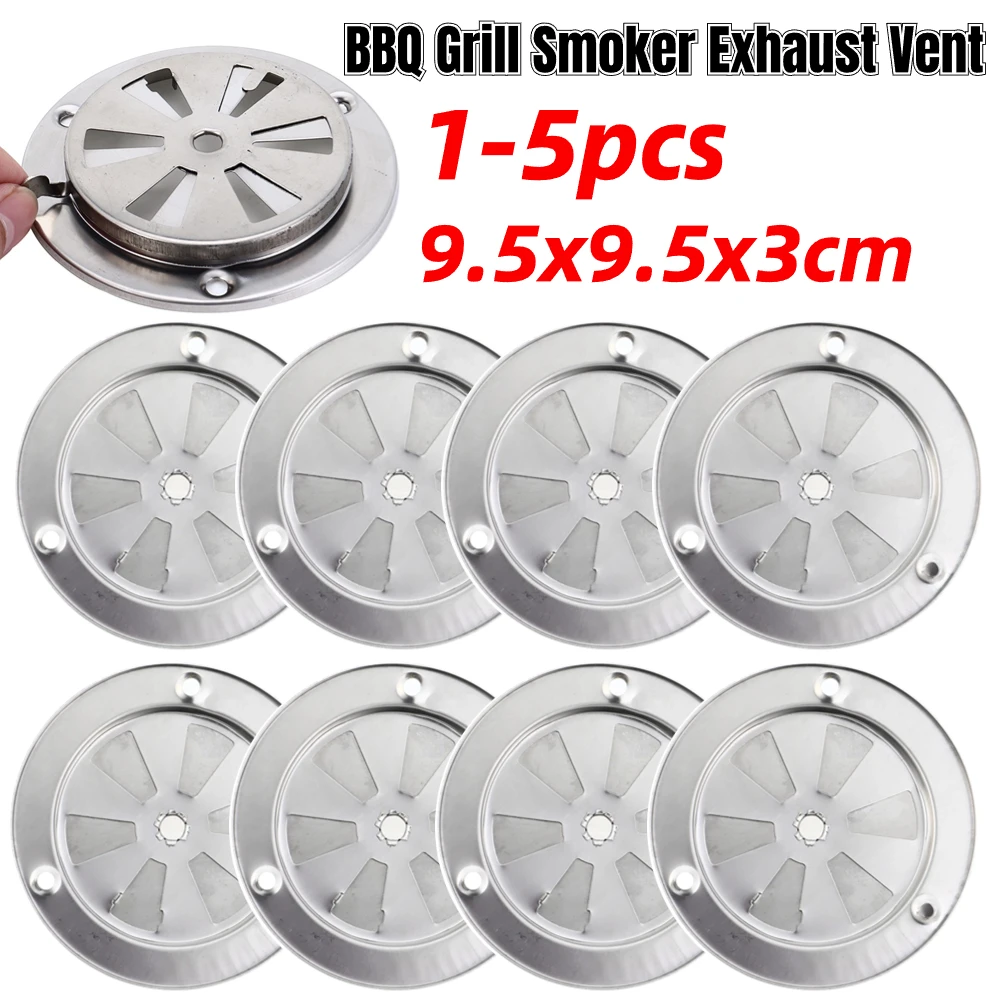 1-5PCS-BBQ-Grill-Smoker-Exhaust-Vent-Stove-Air-Vent-Damper-Stainless ...