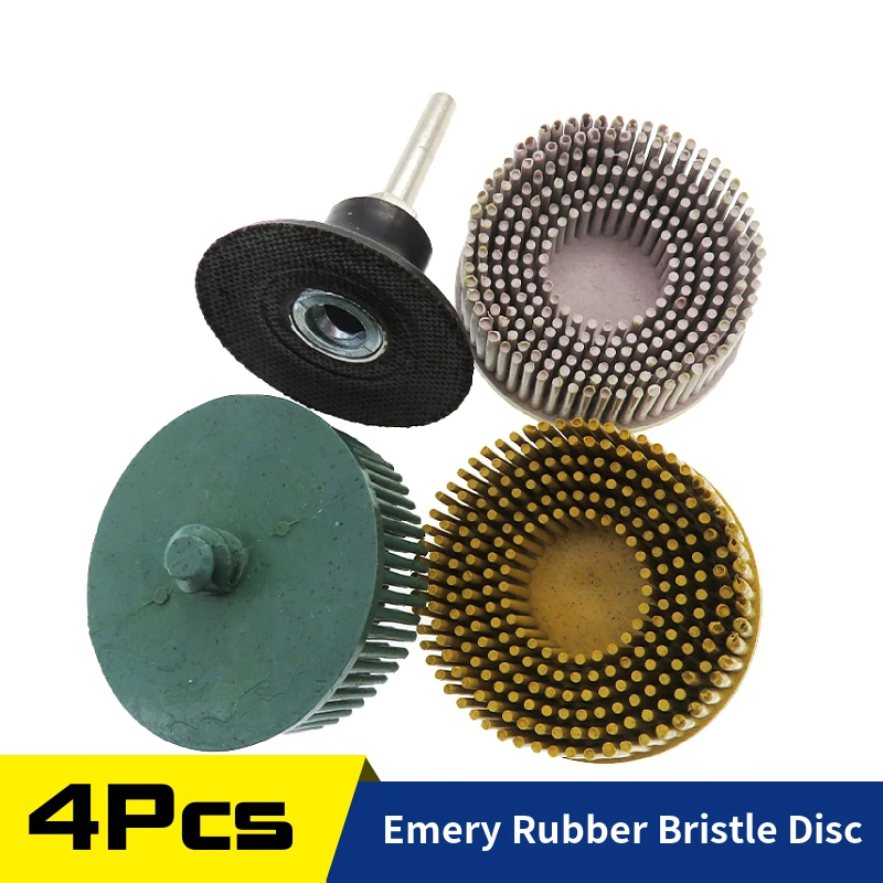 Abrasive Bristle Disc 3 Pcs, 2 Inch 3 Inch with Backer Holder 1/4 ...