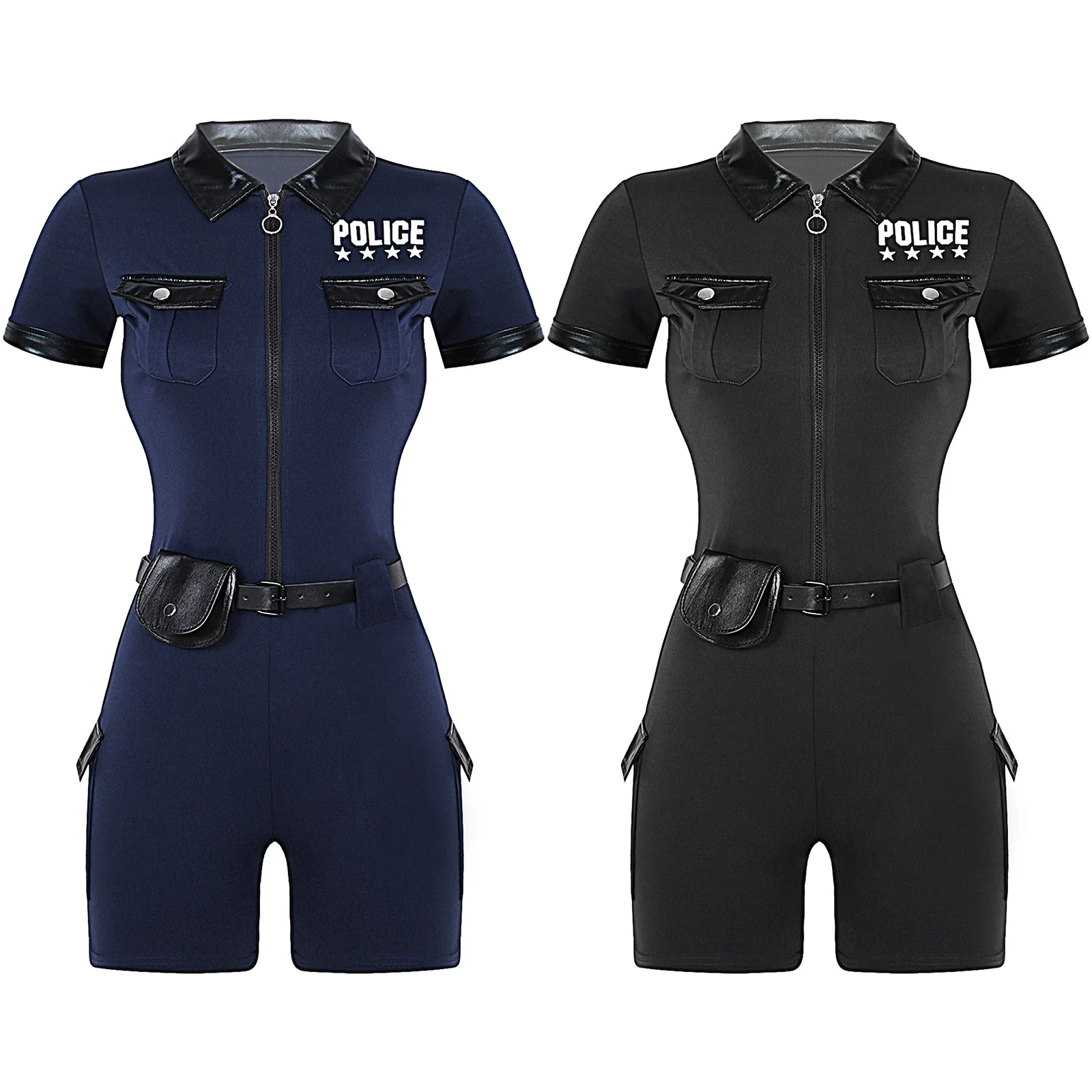 Women Policewoman Costume Police Romper Uniform Cop Officer Outfit ...