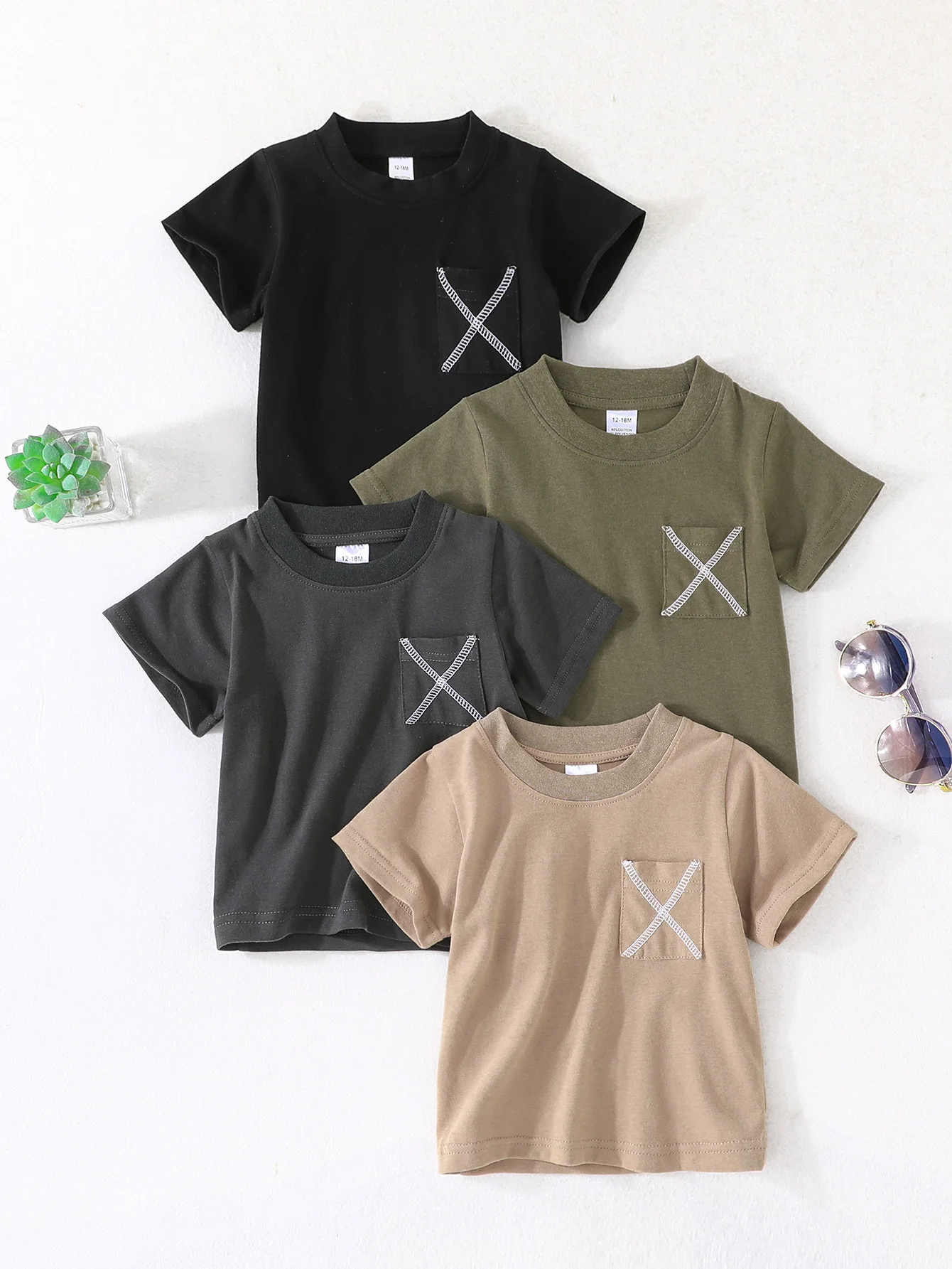 4Piece-Summer-Kids-Tops-Clothes-Tank-Short-Sleeve-Breathable-Cotton ...