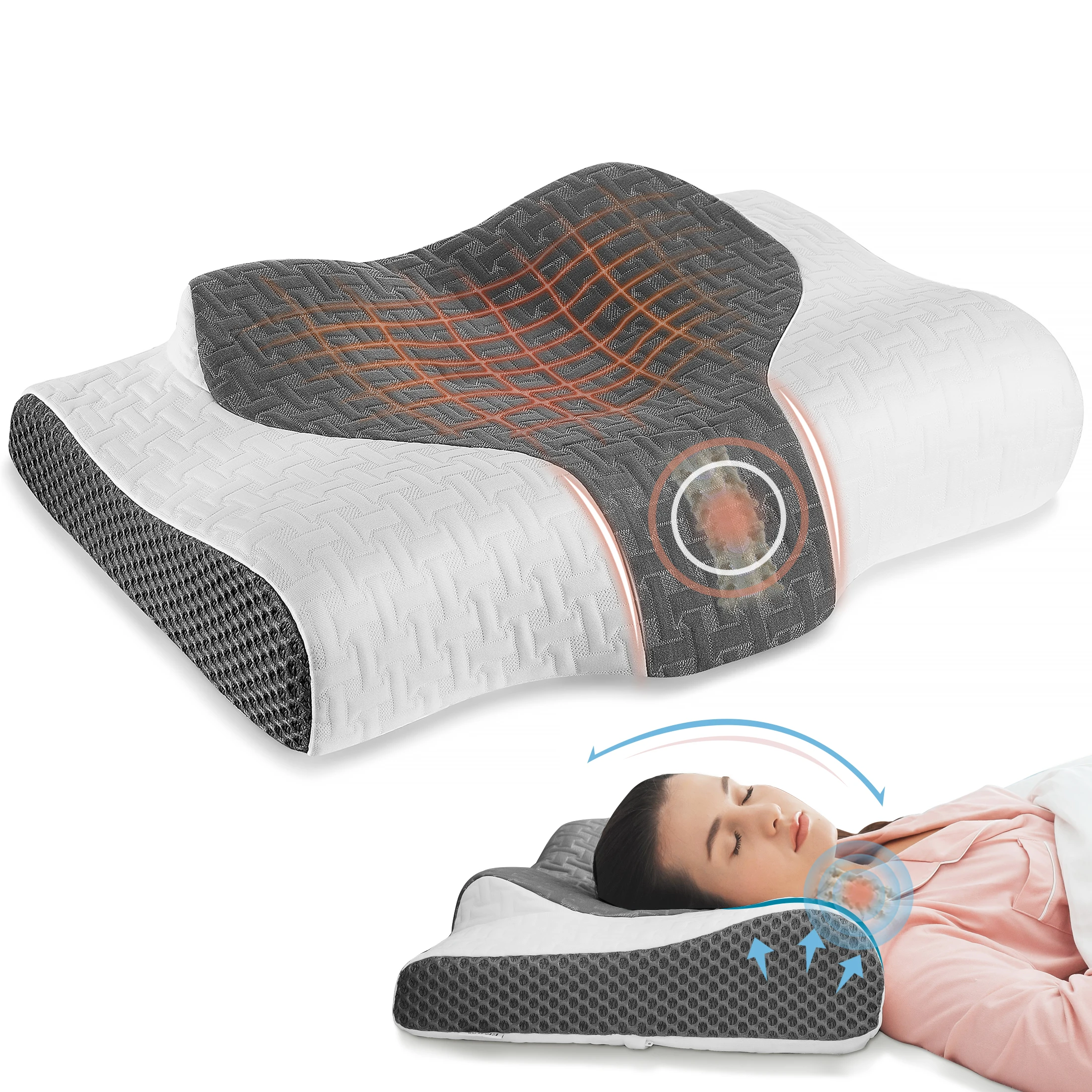 Elviros-Adjustable-Firmness-Cervical-Pillow-Ergonomic-Orthopedic-Neck ...