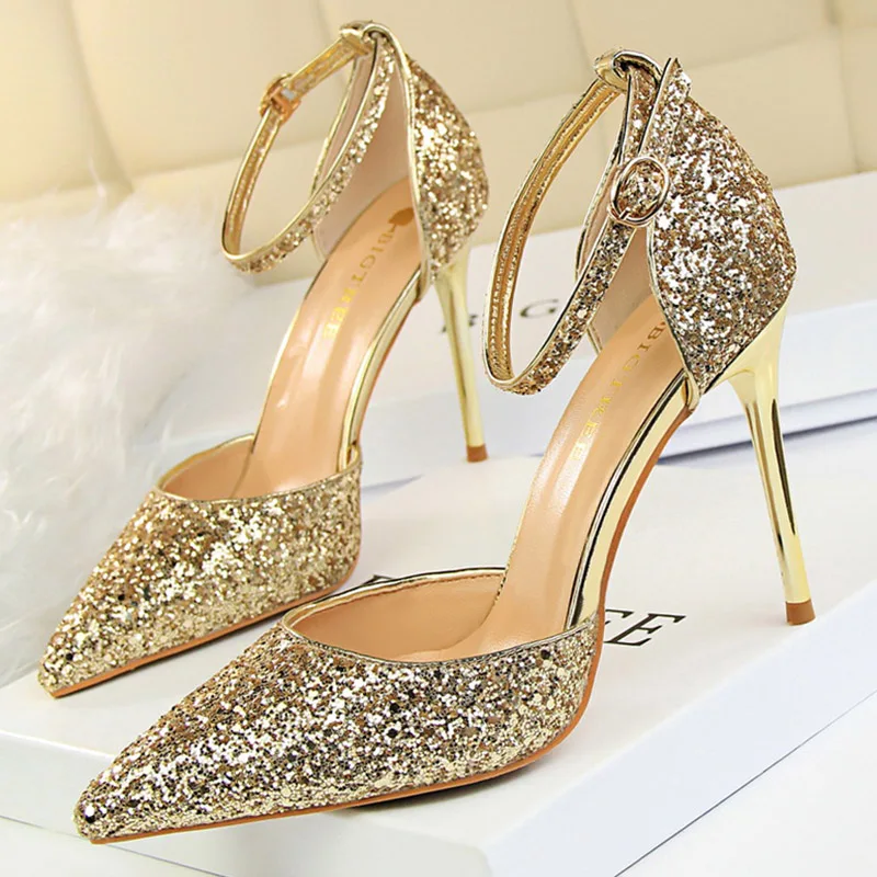 Estate-donna-7-5cm-9-5cm-tacchi-alti-sandali-Bling-Lady-Wedding-tacchi ...
