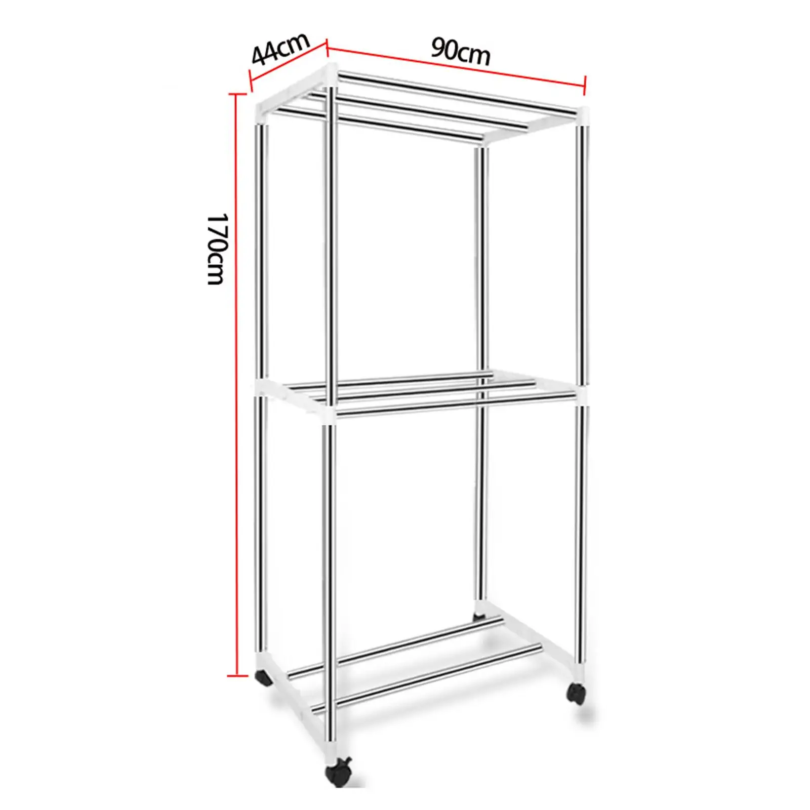 Laundry-Garment-Dryer-Stand-with-Brake-Wheel-2-Tier-Detachable-Clothes ...