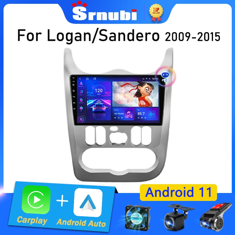 Srnubi For Renault Logan 1 Sandero 2009-2015 Largus Dacia Duster 2 Din Android 11 Car Radio ...