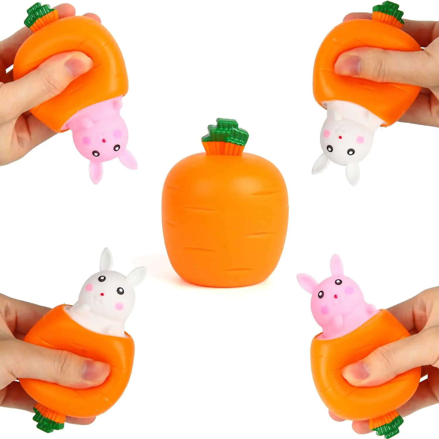 Squishy Carrot Rabbit Squeeze Balls Radish Rabbit Stress Fidget Toys ...