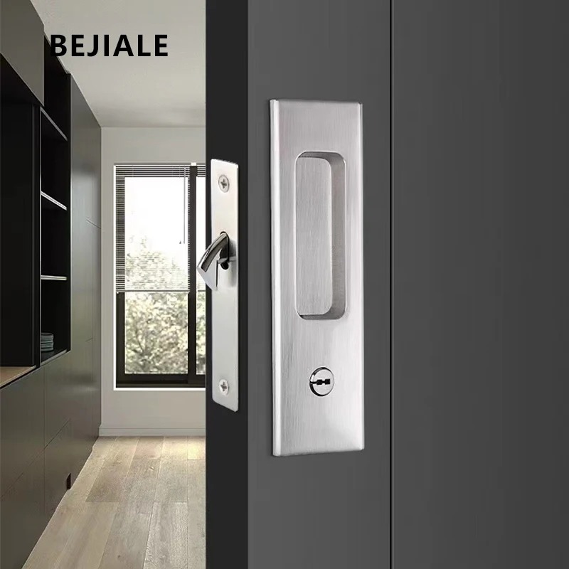 Kitchen Bathroom Sliding Door Lock Shift Door Lock Invisible Wooden ...