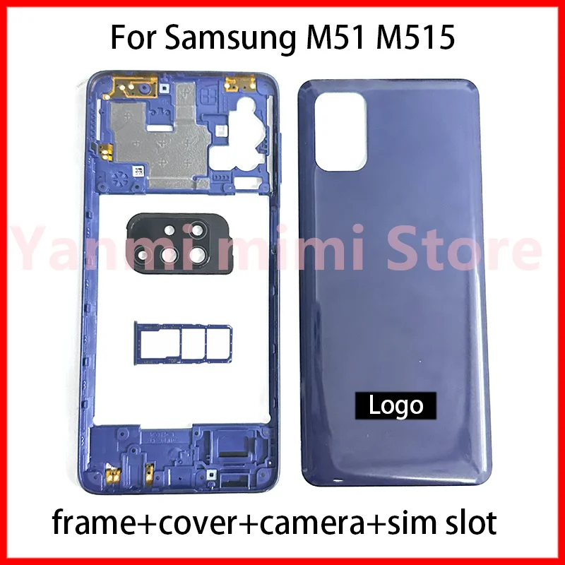 For-Samsung-Galaxy-M51-M515-Housing-Phone-Middle-Chassis-battery-cover ...