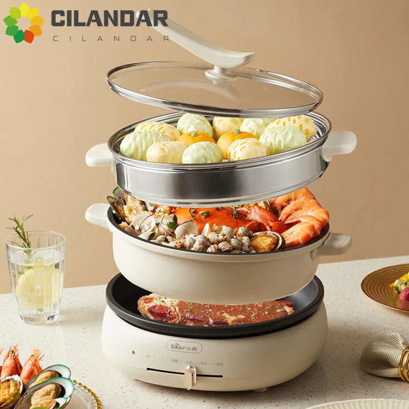 Electric chaffy dish electric steamer multi purpose pot electric cooker ...