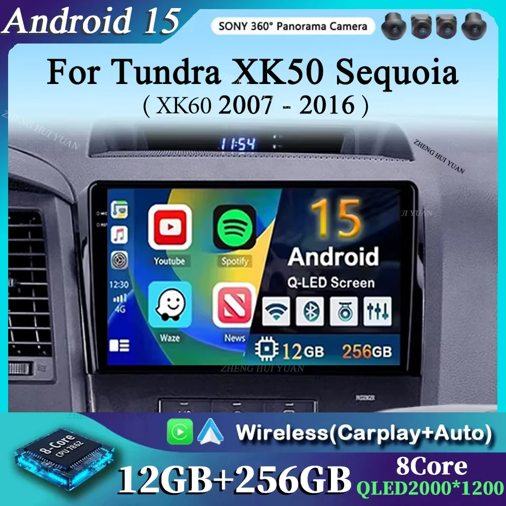 Android 15 For Toyota Tundra XK50 2007 - 2013 Sequoia XK60 2008 - 2017 ...