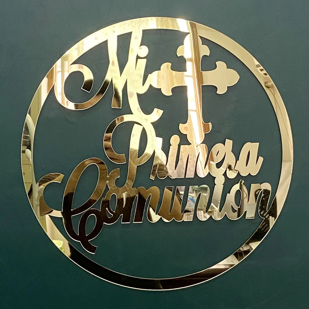 Mi-Primera-Communion-Round-Wood-Acrylic-Signs-Backdrop-Party-Spanish-My ...