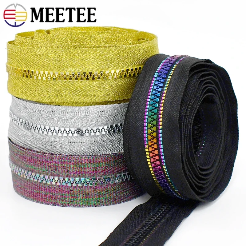 2M-5-Colored-Resin-Zipper-For-Sewing-Bag-Coat-Decoration-Roll-Coil ...