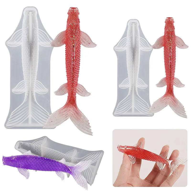 3D-Goldfish-Silicone-Mold-DIY-Fishing-Bait-Koi-Fish-Epoxy-Resin-Pendant ...