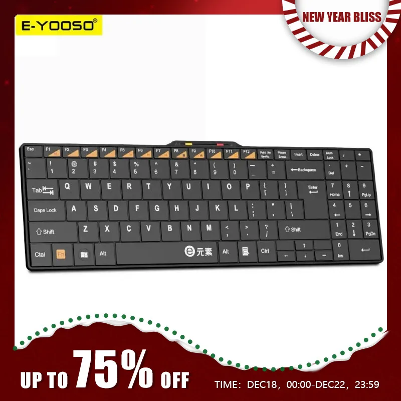 E-YOOSO-E-30-USB-Gaming-Membrane-Mini-Slim-Office-Keyboard-Wireless-2 ...