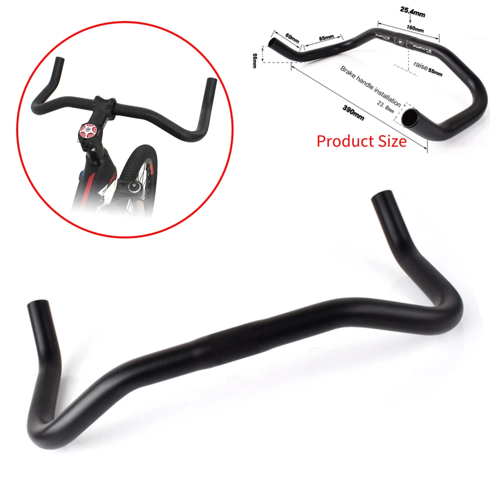 Bullhorn-Handlebar-for-MTB-Fixed-Gear-Road-Bike-25-4mm-390mm-Aluminum ...