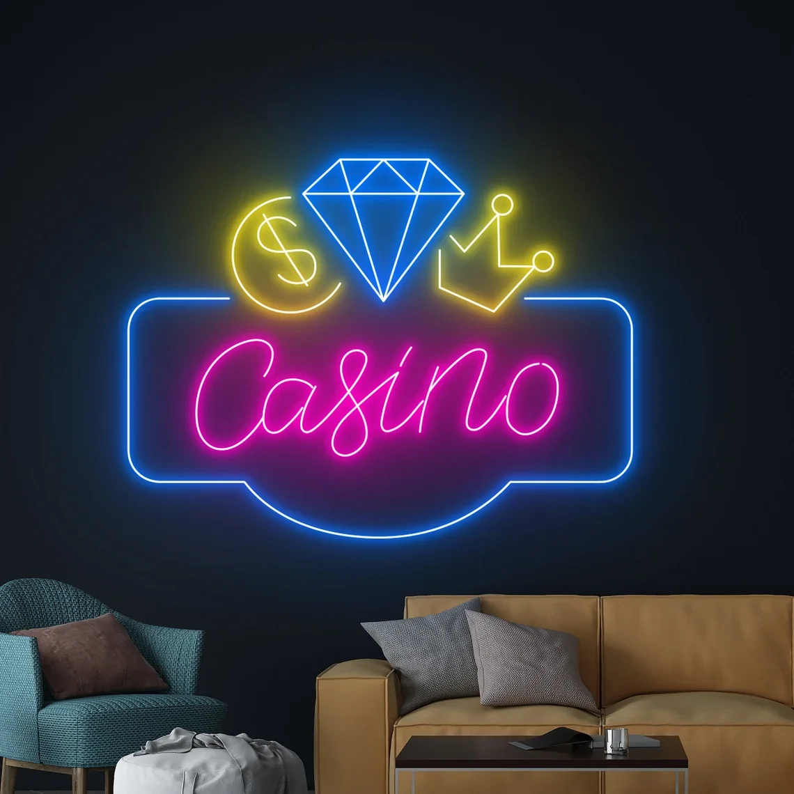 Custom-Neon-Sign-Gaming-Room-Wall-Art-Decor-Game-Player-Poker-Room-Sign ...