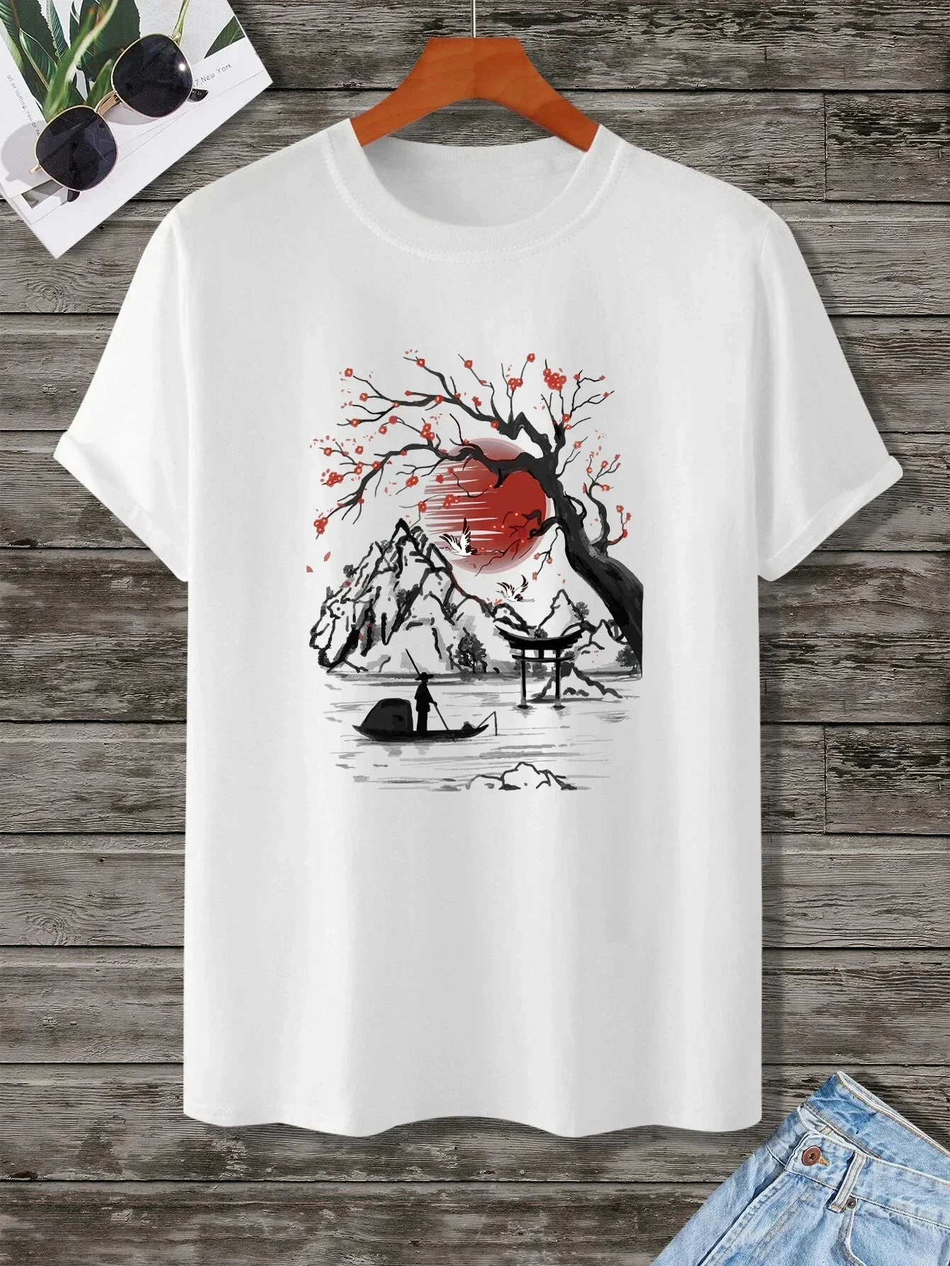 Japanese-Style-Print-T-Shirt-for-Men-s-Casual-Crew-Neck-Short-Sleeve ...