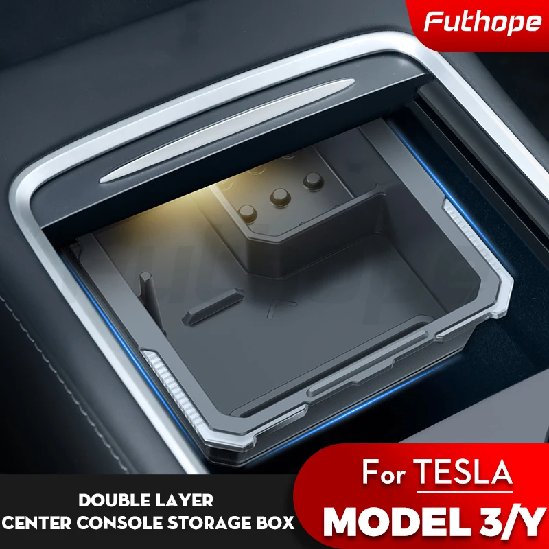Futhope-2-in-1-Transparent-Central-Control-Storage-Box-for-Tesla-Model ...