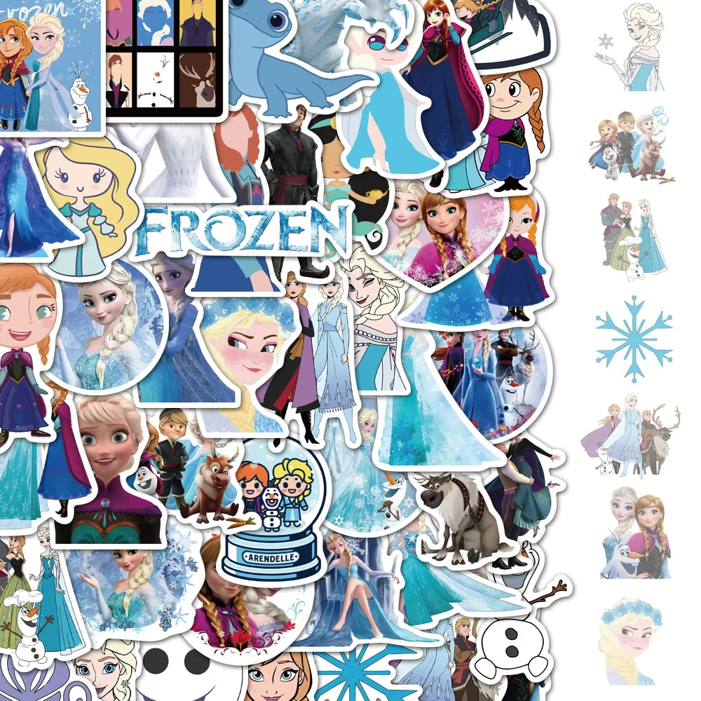 50pcs-Disney-Frozen-Stickers-Cartoon-Princess-Anna-Elsa-Kristoff-Olaf ...