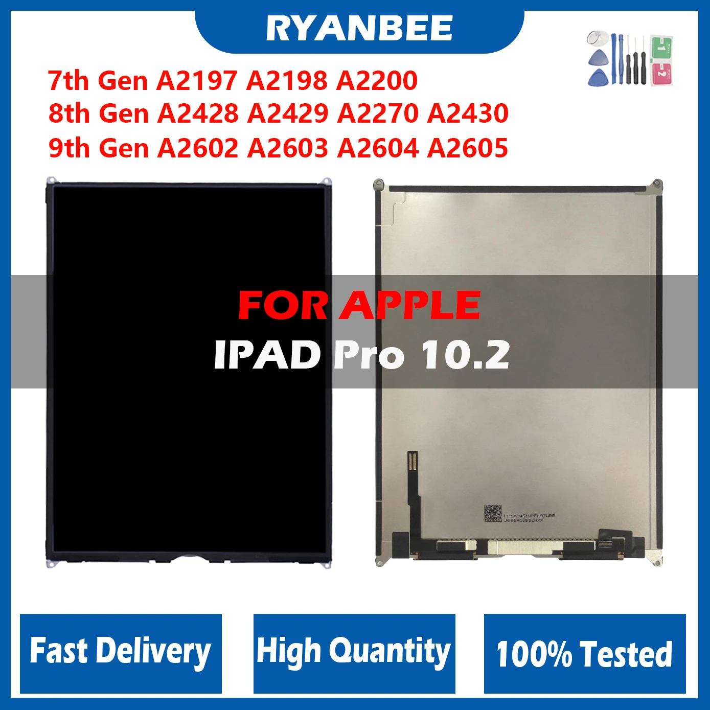 100% Testeed 10.2'' Lcd For Ipad 10.2 2019 7th Gen A2197 A2198 /8th ...