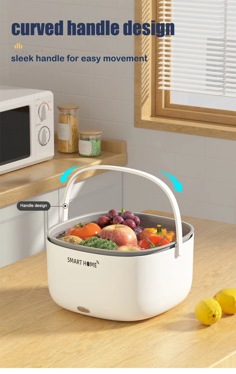 Electric Vegetable Washer Ultrasonic Washing Basket Food Purifier ...