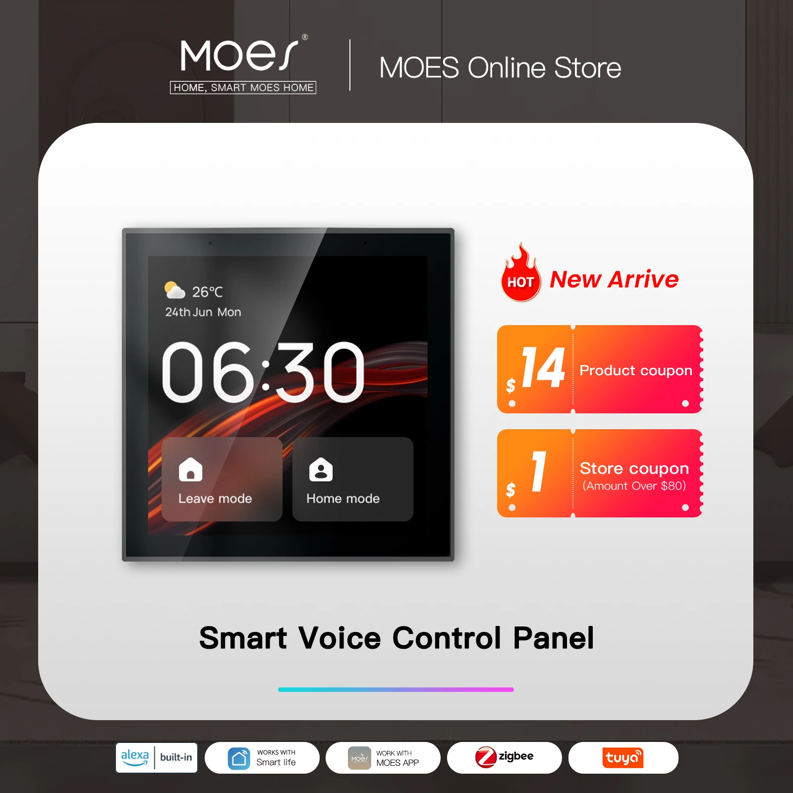 Tuya Wifi Smart Touch Screen Center Control Panel Voice Control Zigbee ...