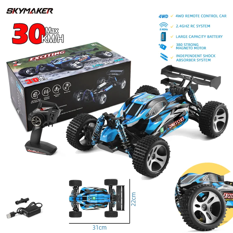 Wltoys 184011 rc carro 1/18 4wd 2.4g controle de rádio modelos de veículos remotos propotional ...