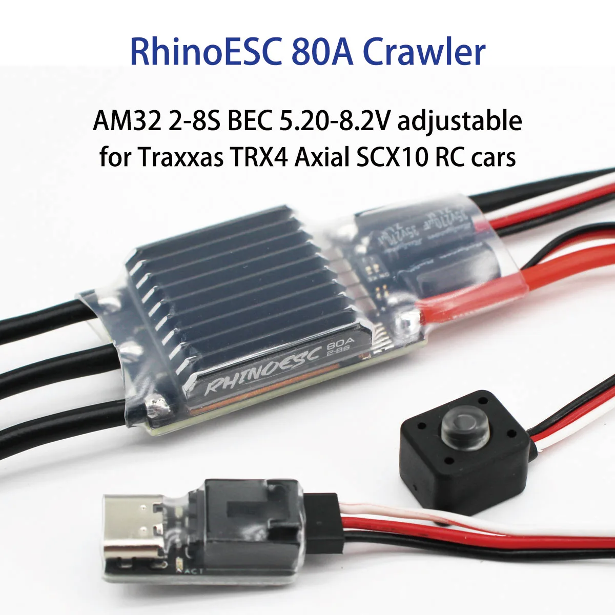RhinoESC RC AM32 Crawler ESC Power System Brushless Motor Combo 80A for ...