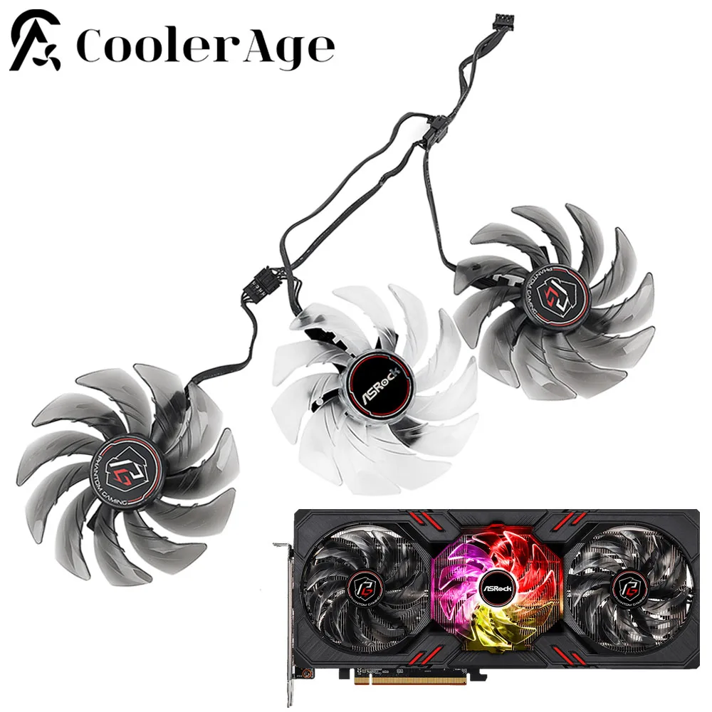 New-87MM-Cooler-Fan-Replacement-For-Asrock-AMD-Radeon-RX-6600-6650-6700 ...