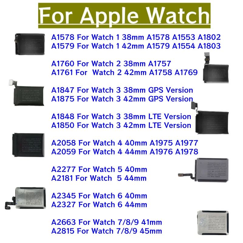 Replacement Battery For Apple Watch Series SE 1 2 3 4 5 6 7 Bateria For ...