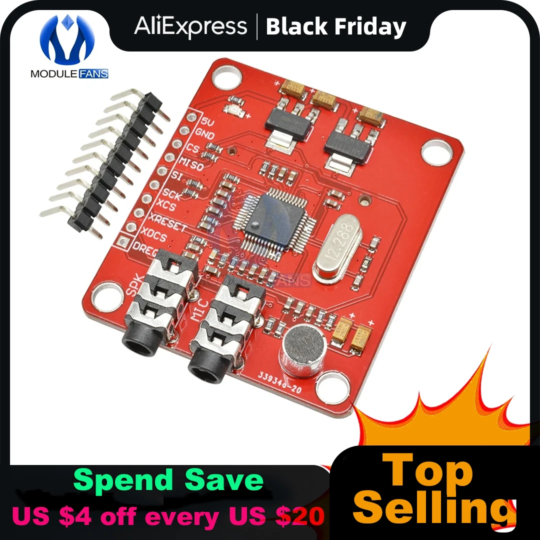 VS1053-VS1053B-MP3-Module-For-Arduino-Breakout-Board-With-SD-Card-Slot ...