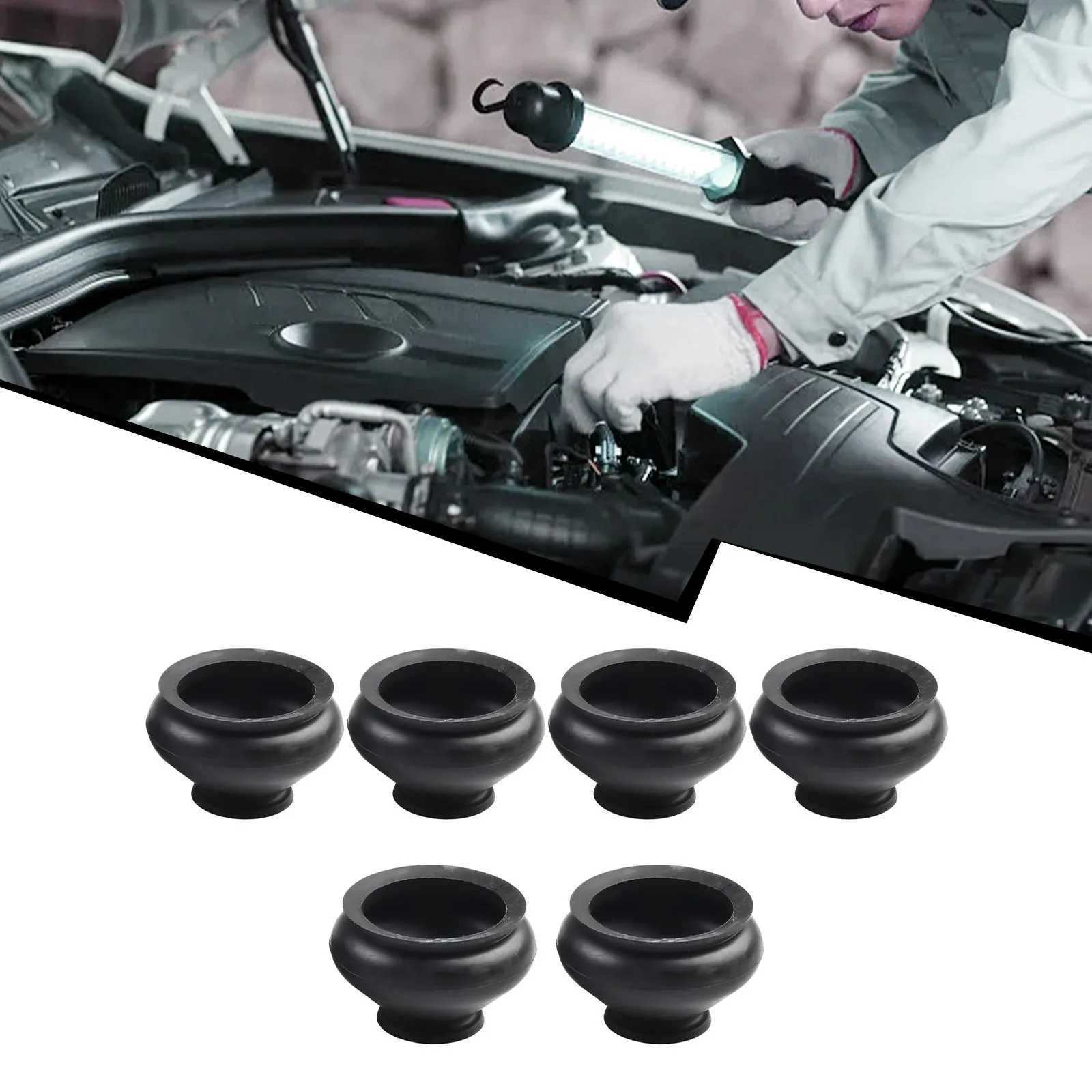 6pcs-Universal-Rubber-Ball-Joint-Rubber-Dust-Boot-Cover-Track-Rod-End ...
