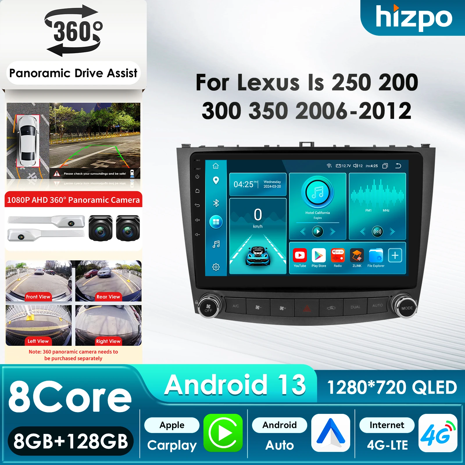 Hizpo 8Core DSP Car Multimedia Player for Lexus IS250 IS300 IS200 IS220 ...