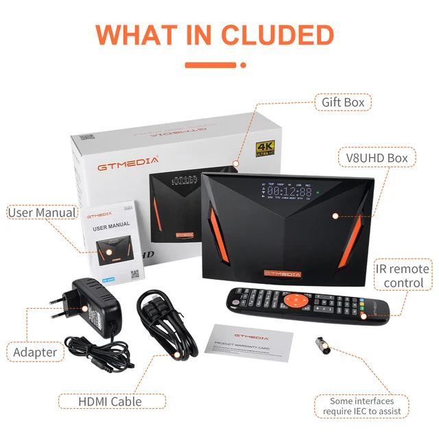 GTmedia-V8 UHD Satellite TV Receiver, 4K Ultra HD Decoder, 47% OFF
