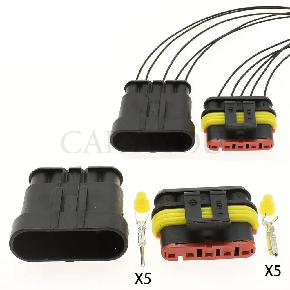 1-Set-Male-Female-Waterproof-5-Pin-282089-1-282107-1-Superseal-Auto ...