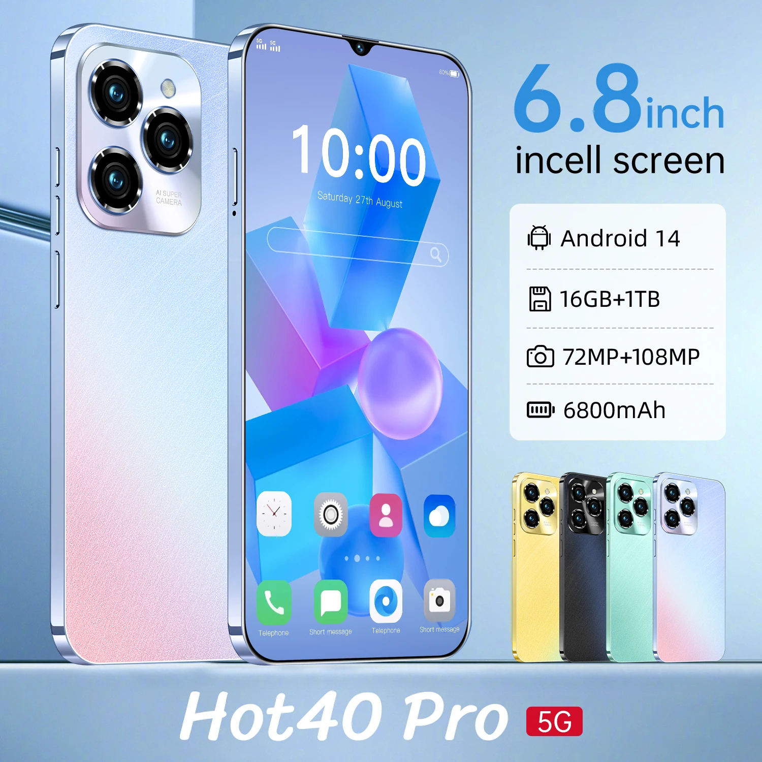 Smartphone-Hot40-Pro-5G-6-8-Polegada-16GB-de-RAM-ROM-1024GB-Snapdragon ...