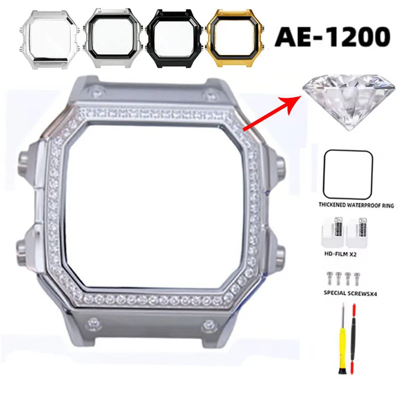 Diamond Solid Stainless Steel Case for Casio Metal Shell AE-1200 AE1200 ...