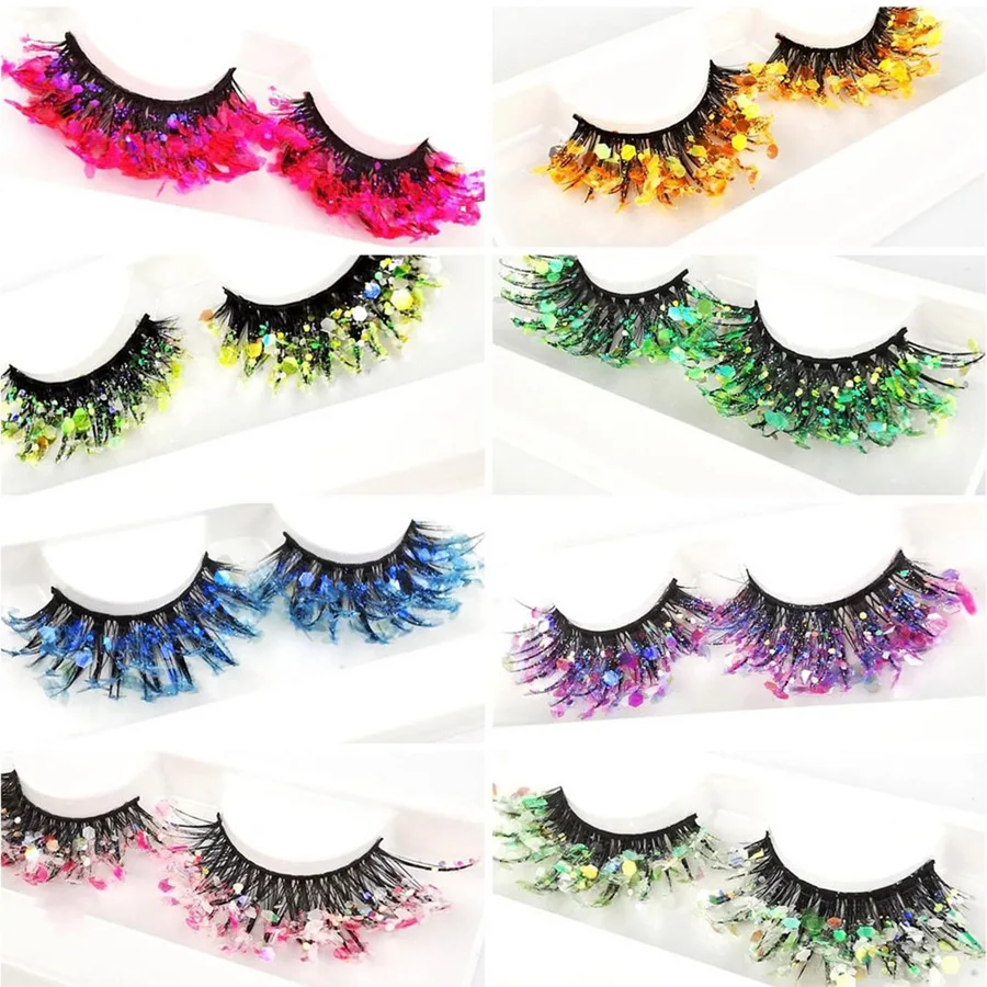 OKAYLASH-3D-Pink-Gold-Shining-Colored-Eyelashes-Wholesale-Glitter ...