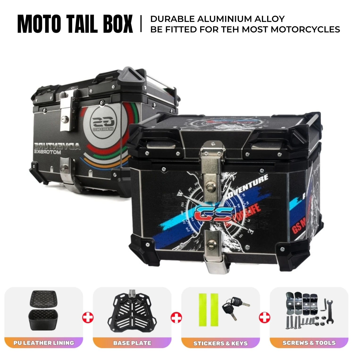 Aluminum-Motorcycle-Trunk-Helmet-Box-Moto-Top-Case-Travel-Luggage ...