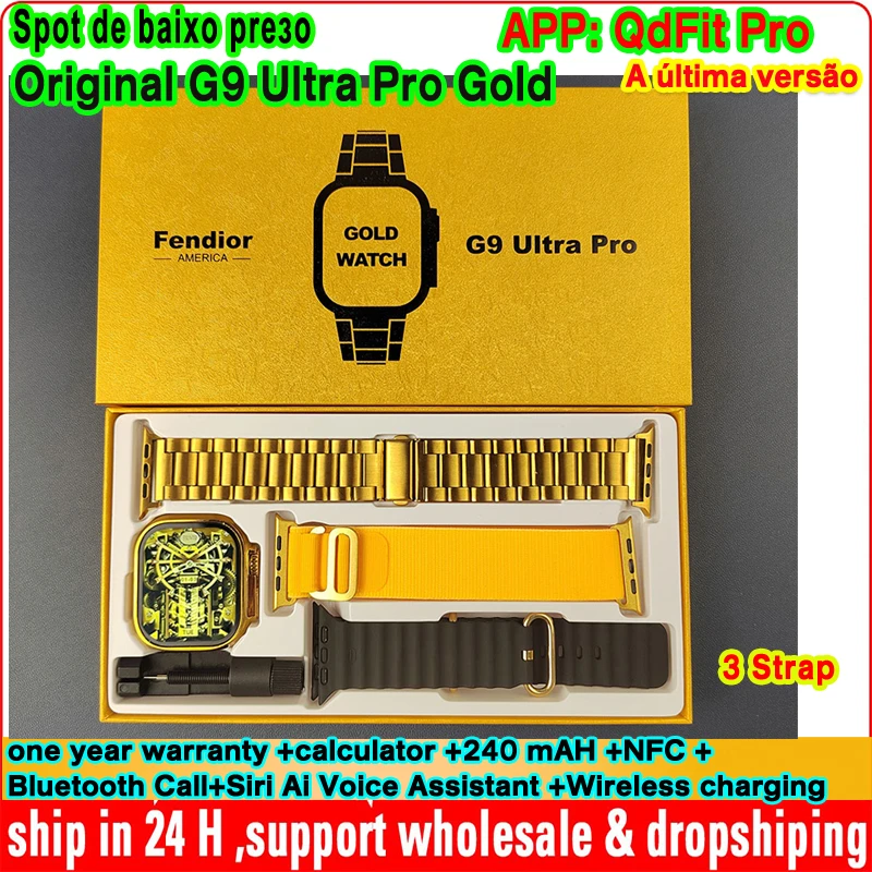Reloj inteligente G9 Ultra Pro Gold Serie 9, Original, NFC, Bluetooth ...