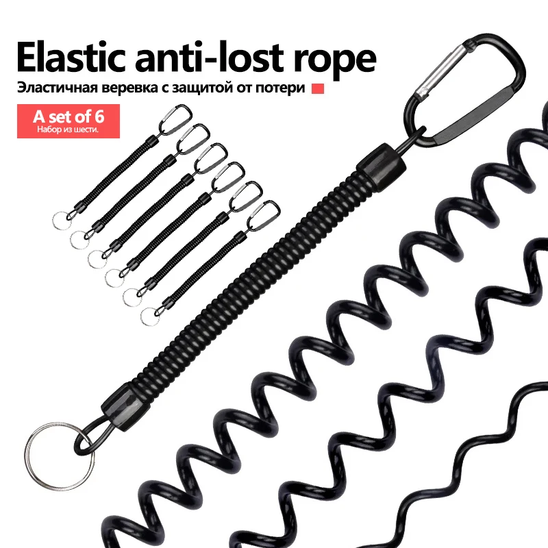 6PCS-20cm-Pull-Elastic-Fixed-Rope-Fishing-Rod-Protection-Rope-Anti-Lost ...