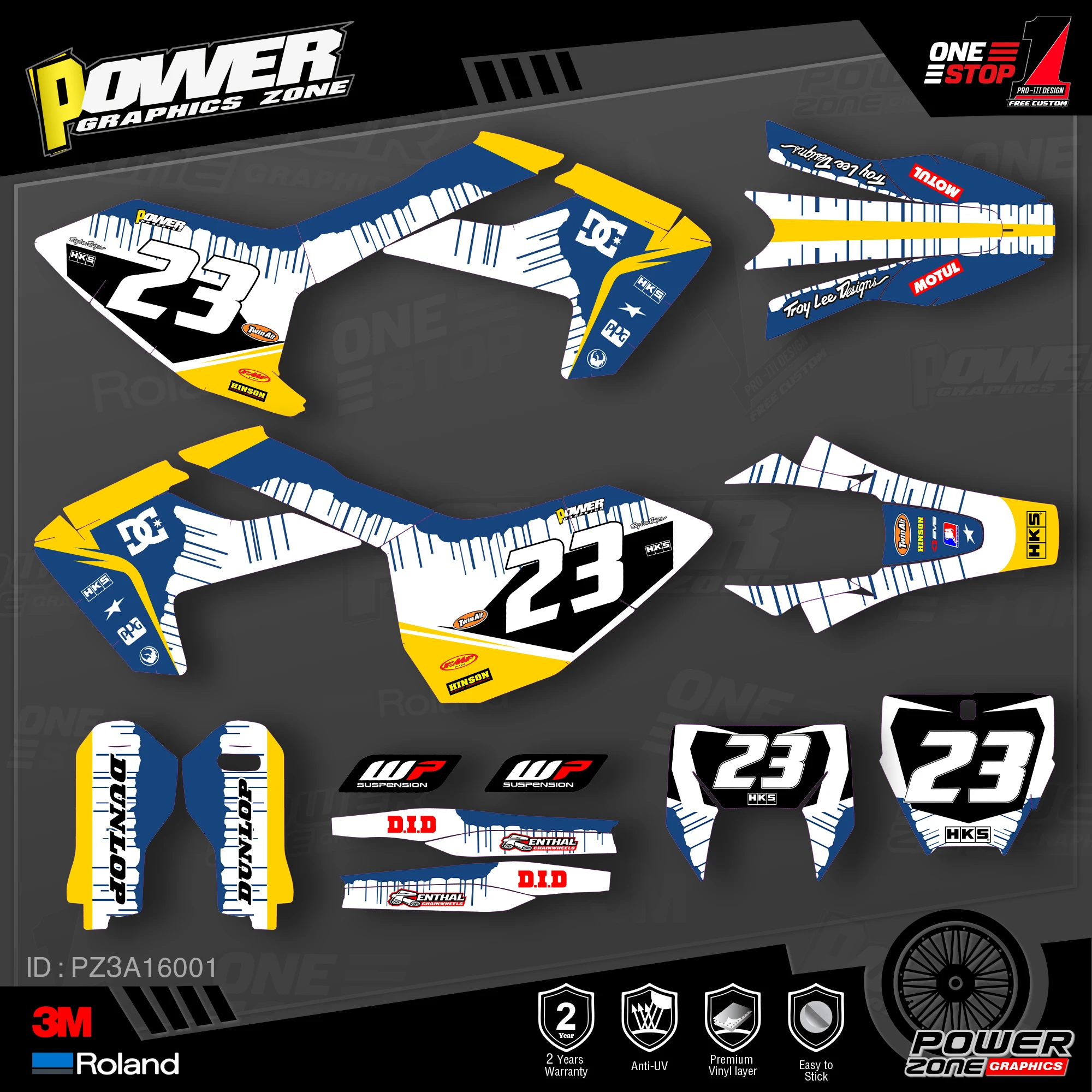PowerZone Custom Team Graphics Decals 3M Stickers Kit For Husqvarna ...