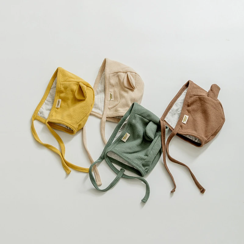 Baby-Cute-Bear-Ear-Lacing-Cap-Cute-Waffle-Bear-Ear-Caps-Casual-Spring ...