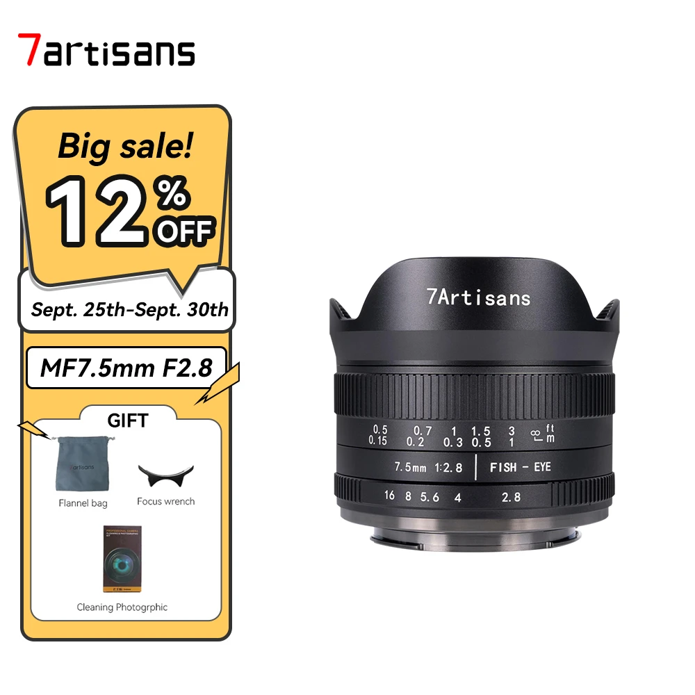 7artisans 7 Artisans 7.5mm F2.8 Ii Ultra Wide-angle Fisheye Lens For Sony E/fuji Xf/nikon Z ...