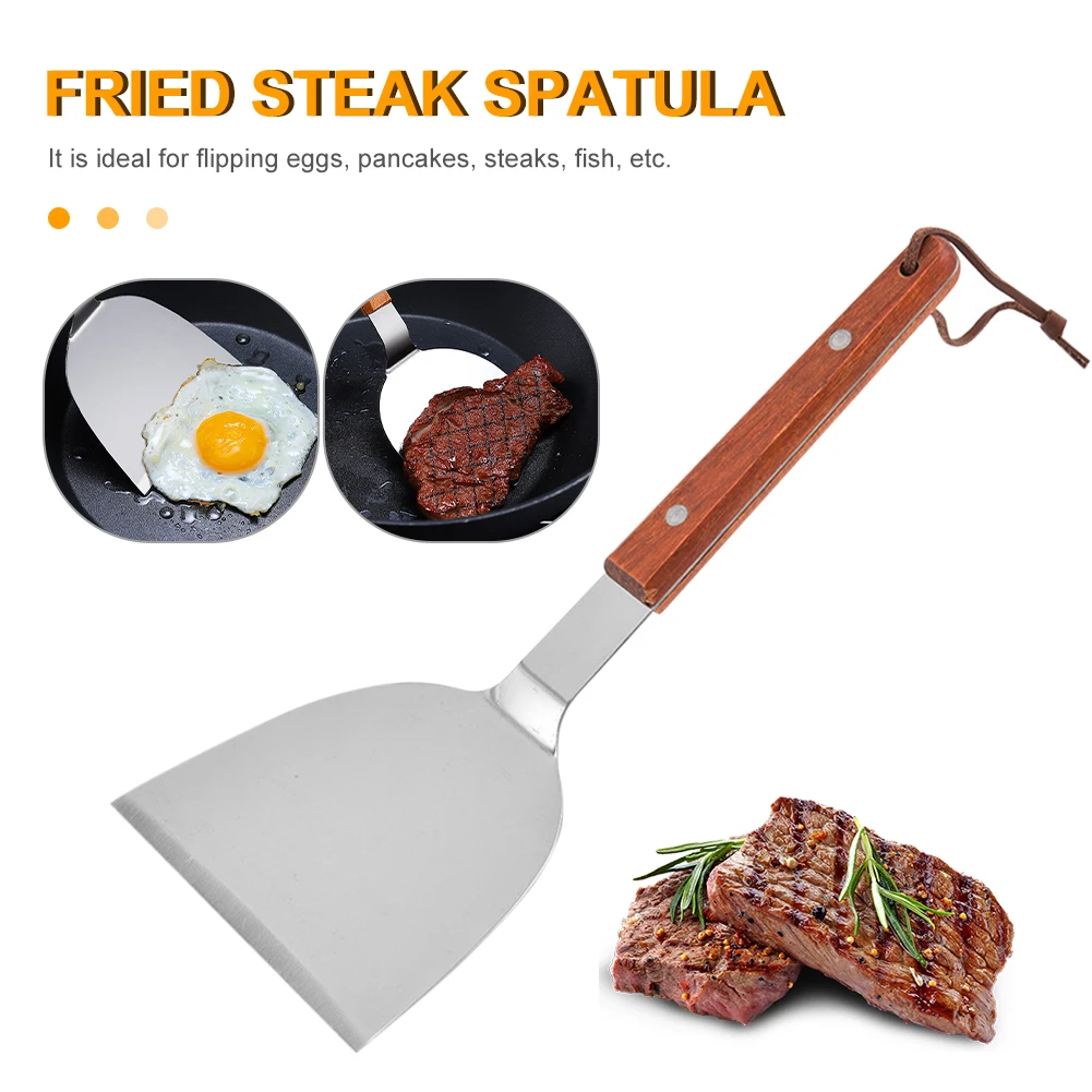 Stainless Steel Steak Fish Spatula Pancake Scraper Turner Grill Beef ...