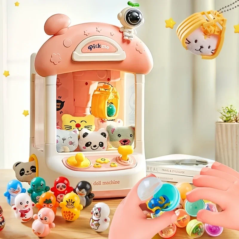 Children-Mini-Claw-Machine-Toys-DIY-Prizes-Gashapon-Plush-Doll-Arcade ...