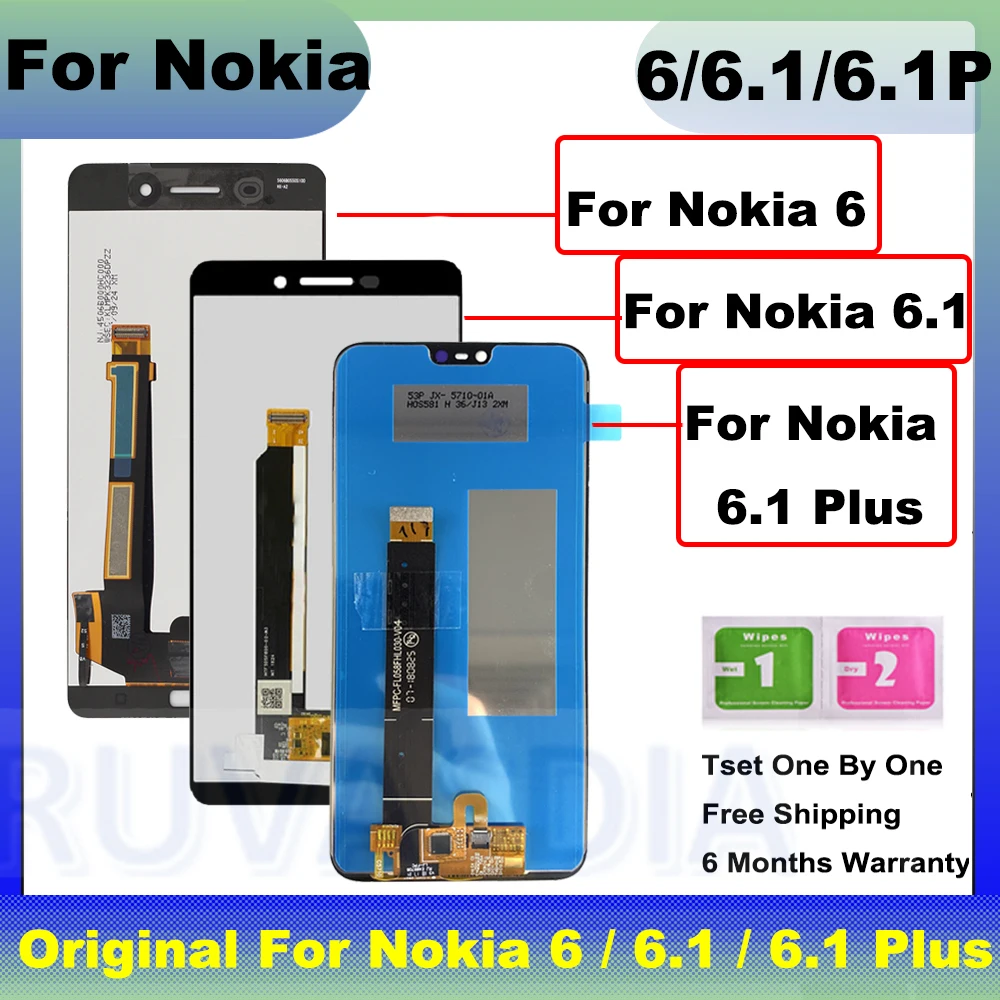 Original For Nokia 6 Lcd Display Touch Screen Digitizer For Nokia 6.1 Plus Lcd Screen ...