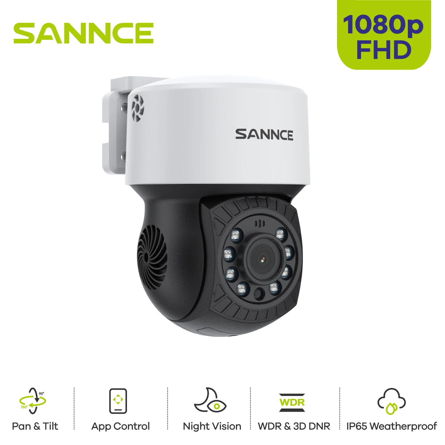 SANNCE-HD-1080P-High-Clarity-Bullet-Camera-Night-Vision-With-8pcs-IR ...