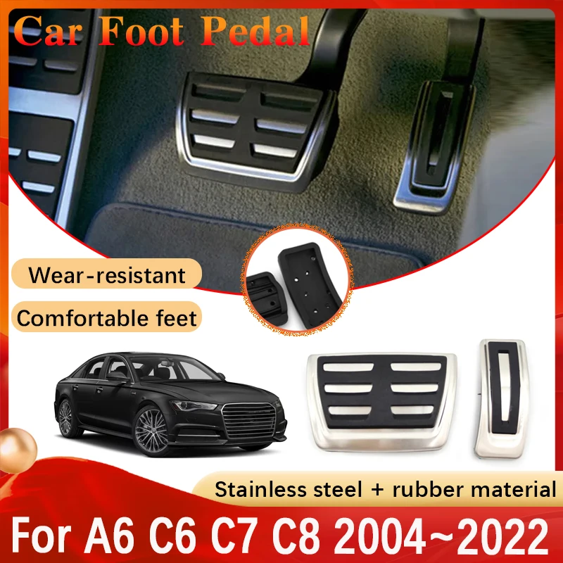 Car-Pedals-For-Audi-A6-C6-C7-C8-2004-2022-Foot-Pads-Aluminum-Alloy-Fuel ...